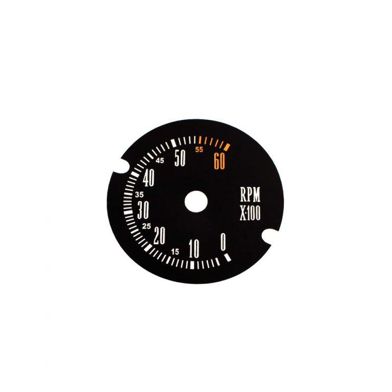 67 - 71 A Body Rallye Tachometer Face 6000RPM with red 5500-6000 range ...