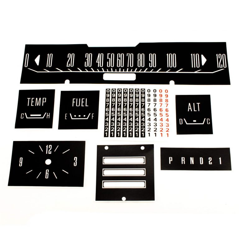 69 - 70 Dodge Polara, Monaco Dash Decal Kit 120 MPH with Clock ...