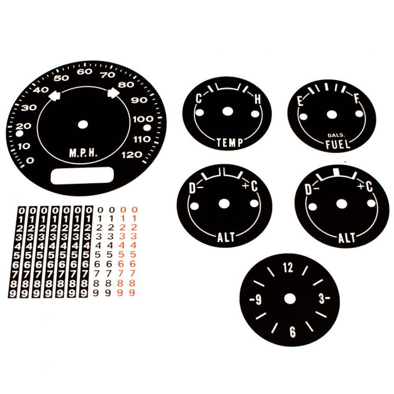 70 - 74 Barracuda Cuda AAR Standard Dash Decal Kit 120 MPH with Clock ...