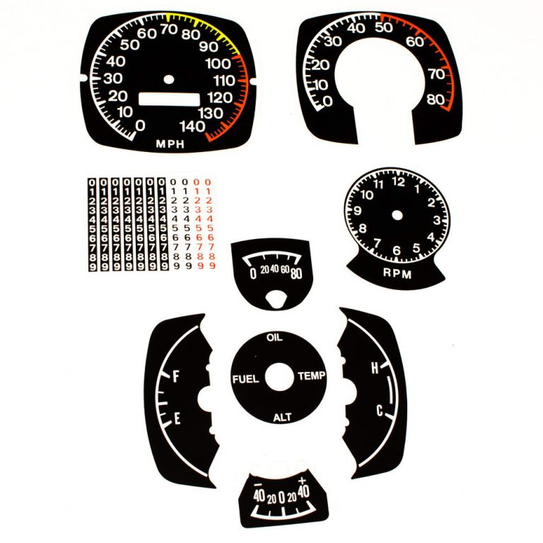 71-74 Javelin AMX Rallye Pack Dash Decal Kit 140MPH w/Tach - Premium ...